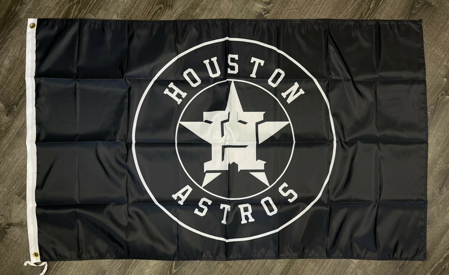 Houston Astros Logo Flag 3x5 ft Black White Banner Man-Cave Garage