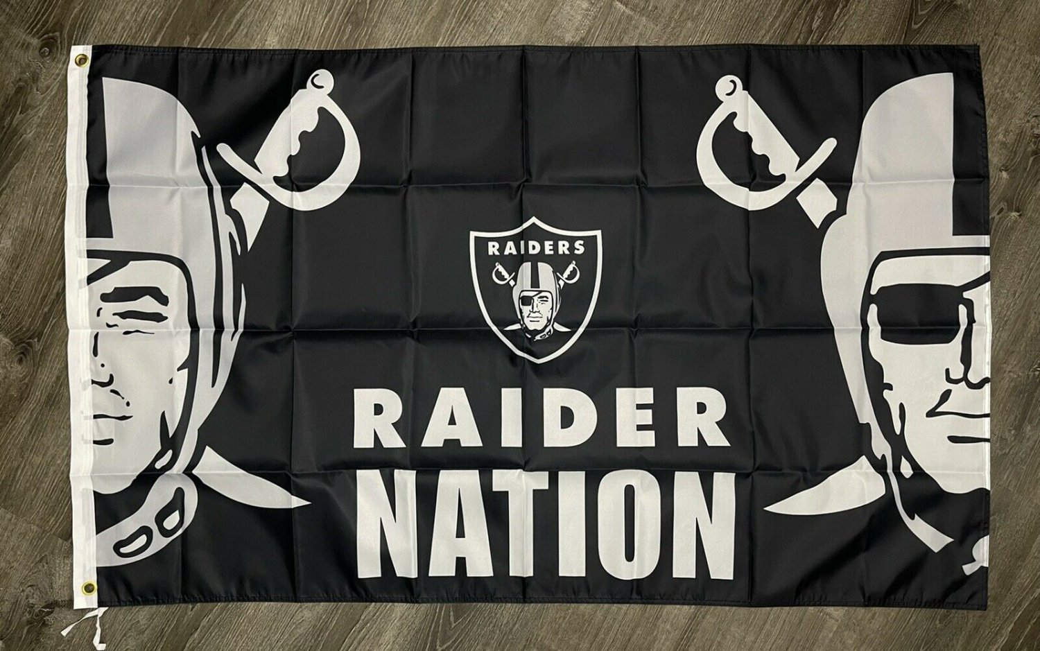 Oakland Raiders Flag 3x5 ft Raider Nation Sports Banner Man-Cave Blackhole