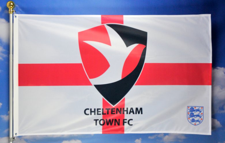 Cheltenham Town F.C.Football Club Flag Red White 3x5ft Banner Polyester