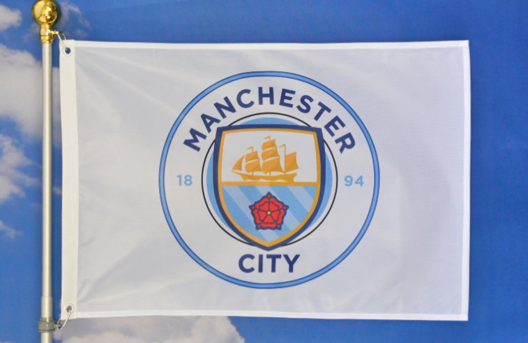Manchester City Football Club Flag White 3x5ft Banner Polyester