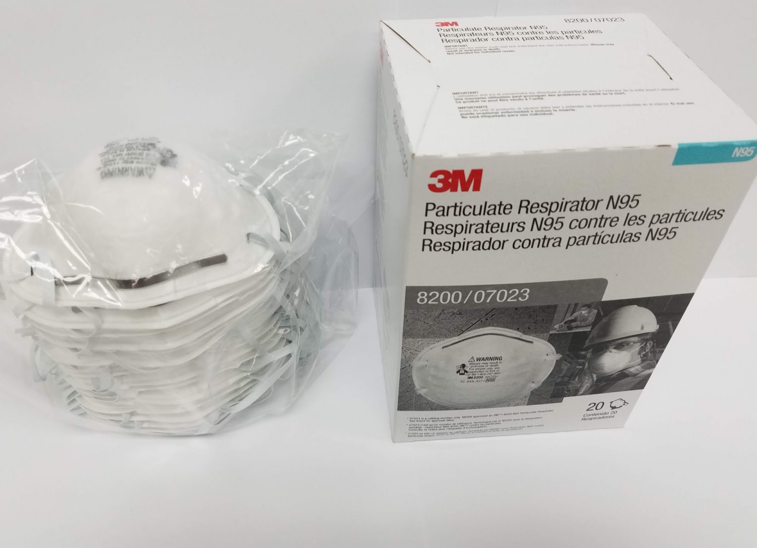 3M8200/07023 N95 Face Mask, Box of 20, CDC and NIOSH approved masks