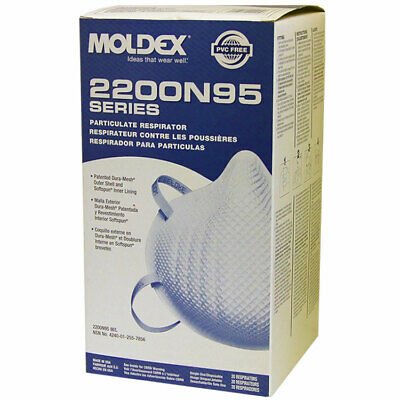 Moldex 2200 N95 Particulate Respirator, 20 masks/box, CDC and NIOSH ...