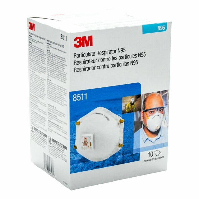 3M™ Particulate Respirator 8511 N95 with VALVE, 10 masks/box, valve ...