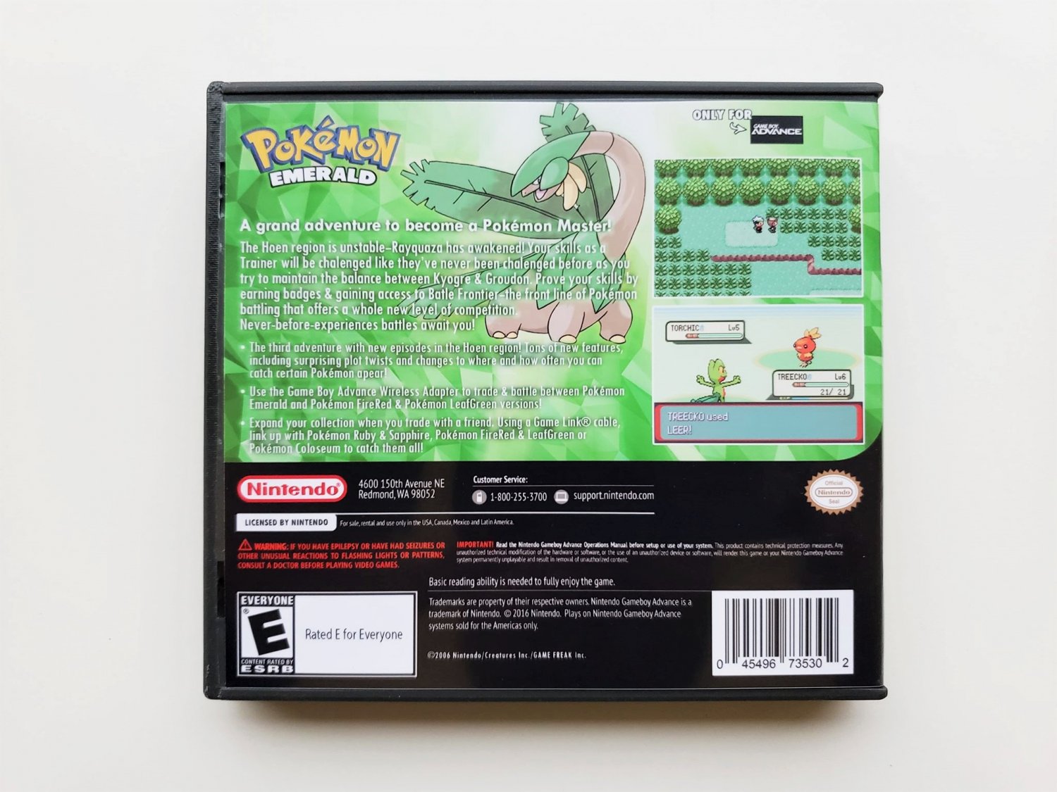 Pokemon Emerald Gameboy Advance GBA Custom Game / Case - USA Seller