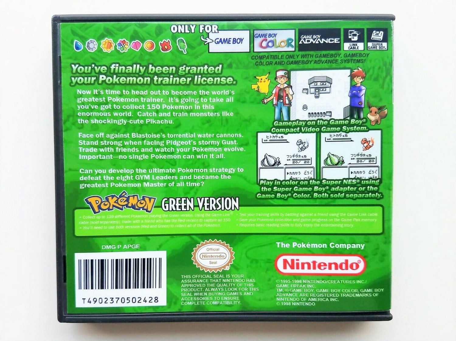 Pokemon Green Version English Translated Game Gameboy (GBC / GBA) USA ...