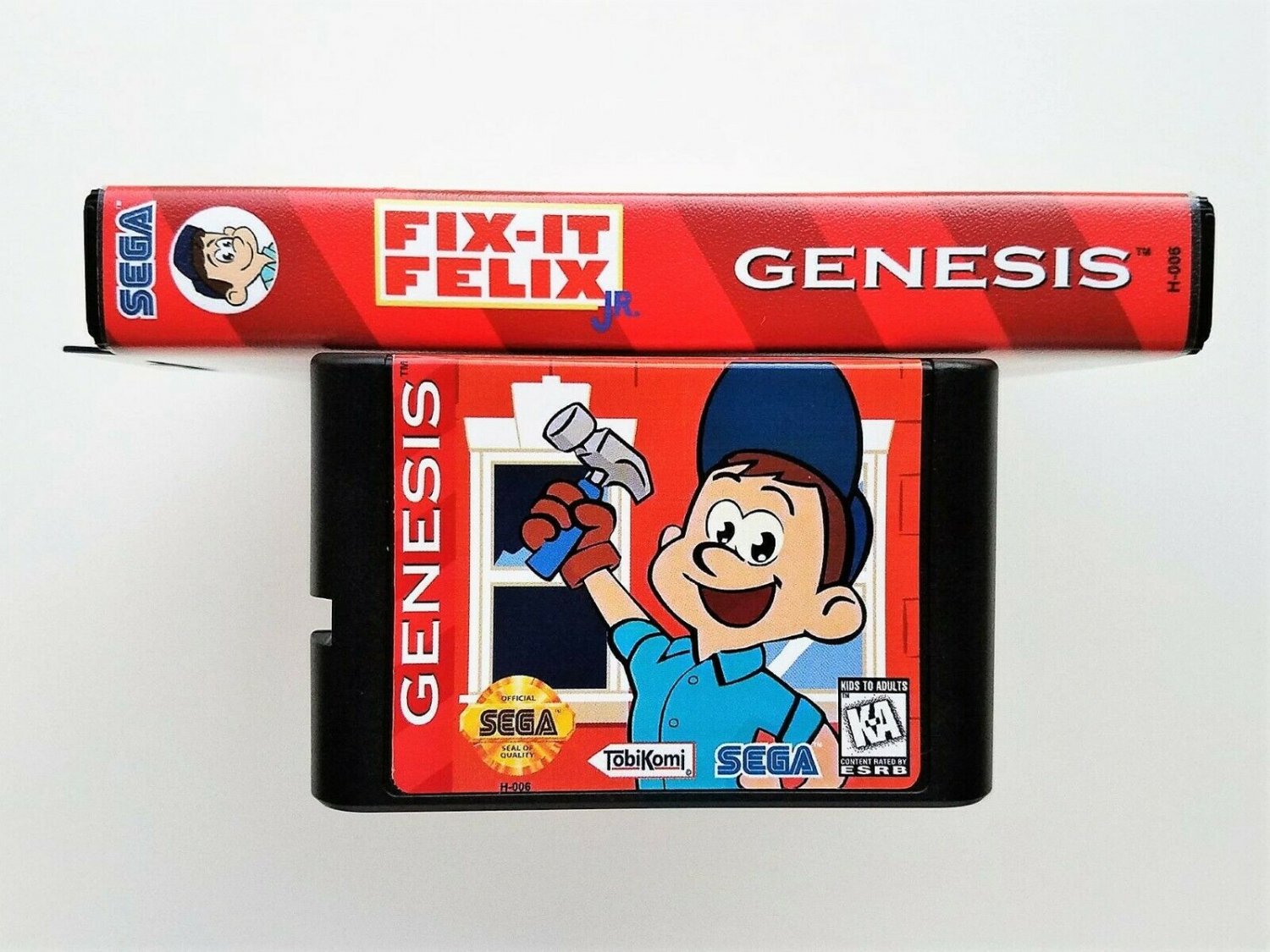 Fix-It Felix Jr. Wreck-It Ralph Case / Game Sega Genesis (Fan Made) USA Seller