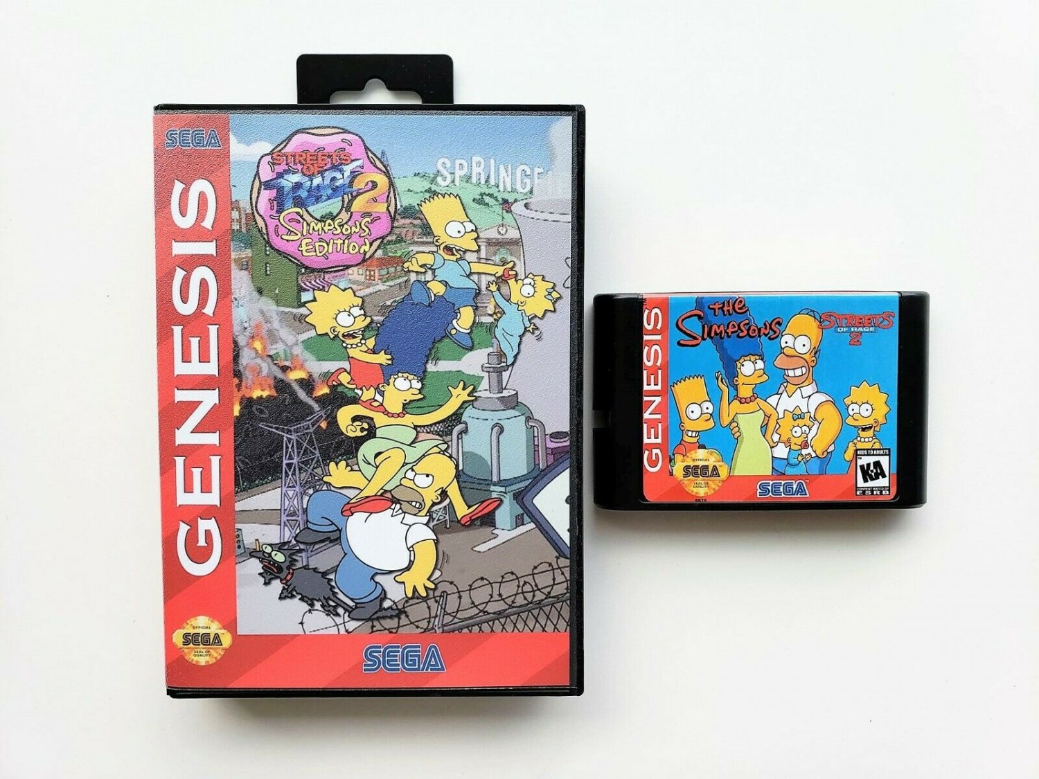 Simpsons in Streets of Rage 2 Custom Game Sega Genesis Bart Homer Marge ...