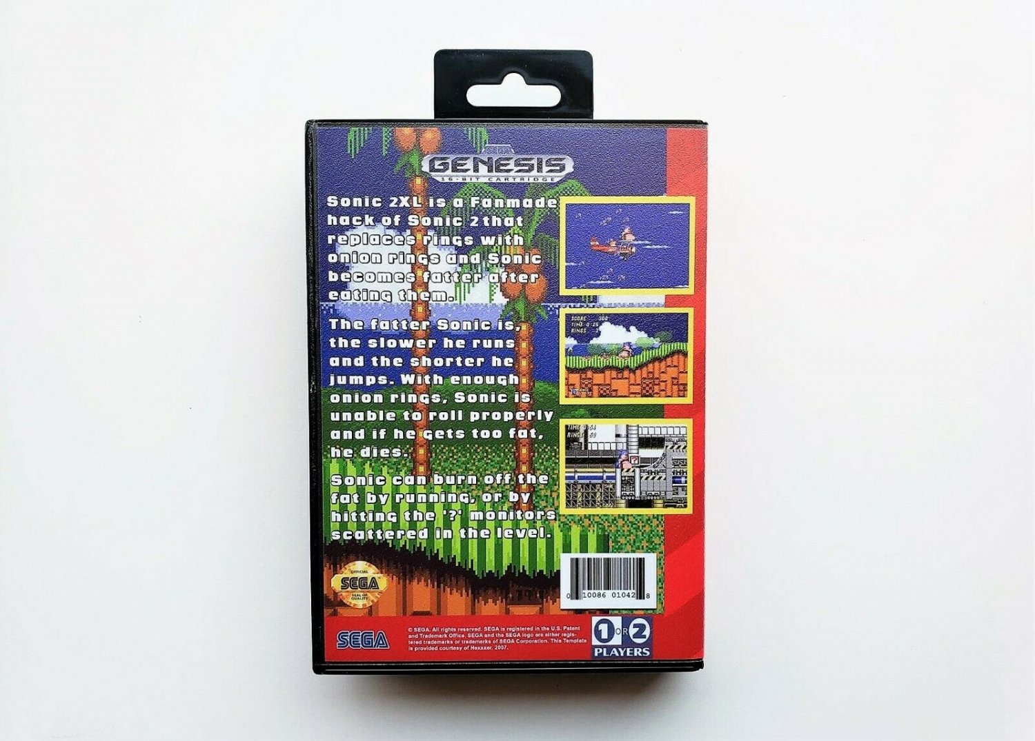 Sonic 2 XL (Sonic the Hedgehog) Game / Case - Sega Genesis - Fan Made ...