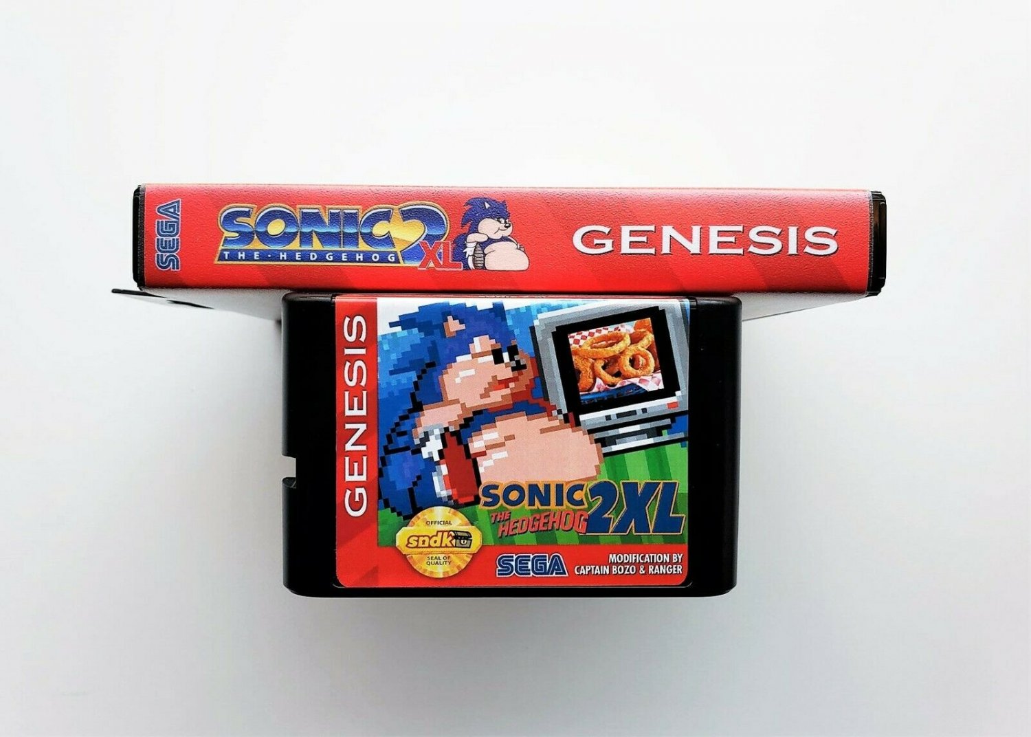 Sonic 2 XL (Sonic the Hedgehog) Game / Case - Sega Genesis - Fan Made ...