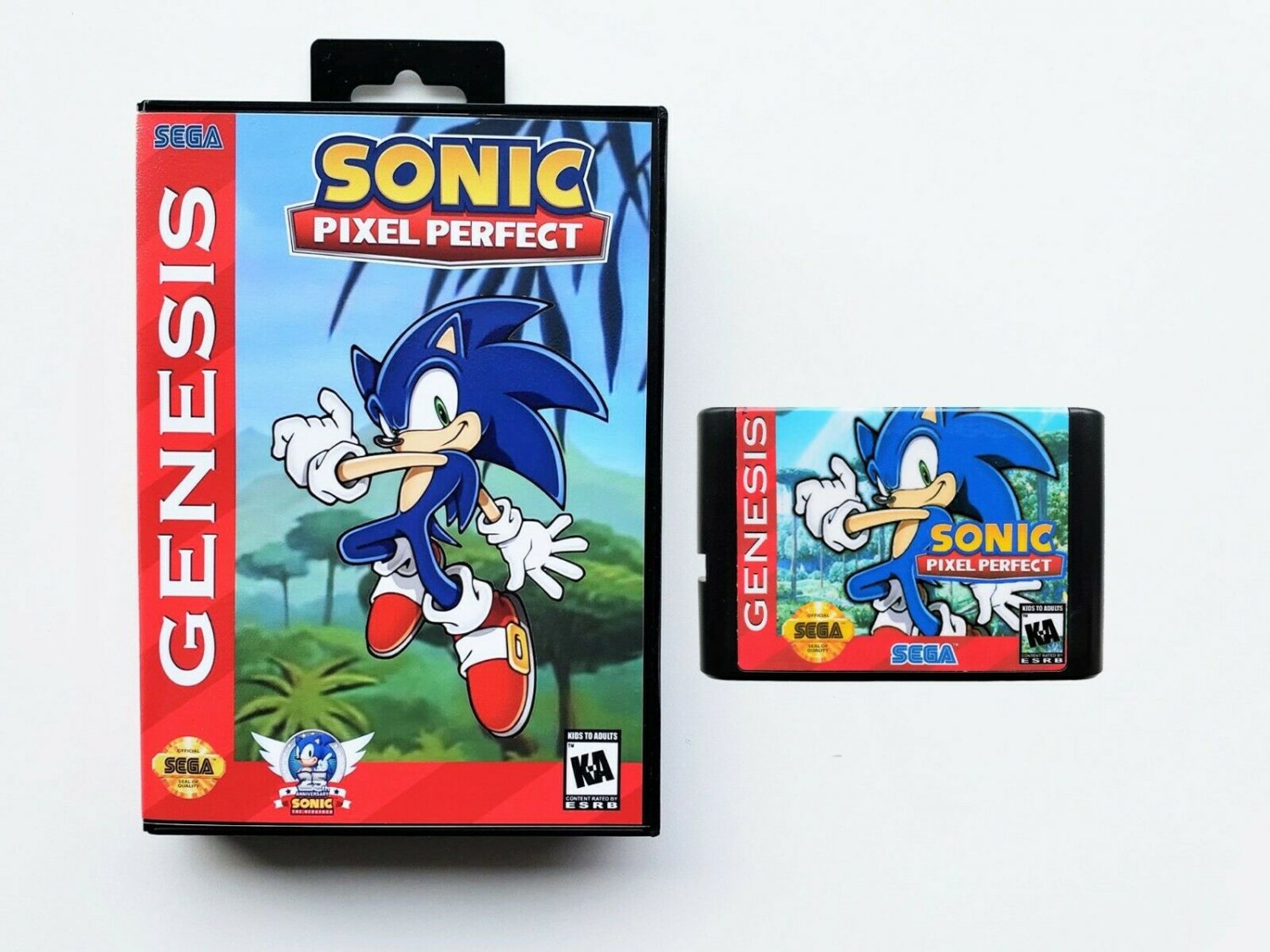 Sonic the Hedgehog Pixel Perfect Sega Genesis (Game / Case) Custom Made ...