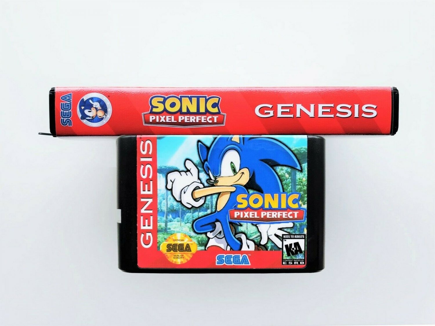 Sonic the Hedgehog Pixel Perfect Sega Genesis (Game / Case) Custom Made ...