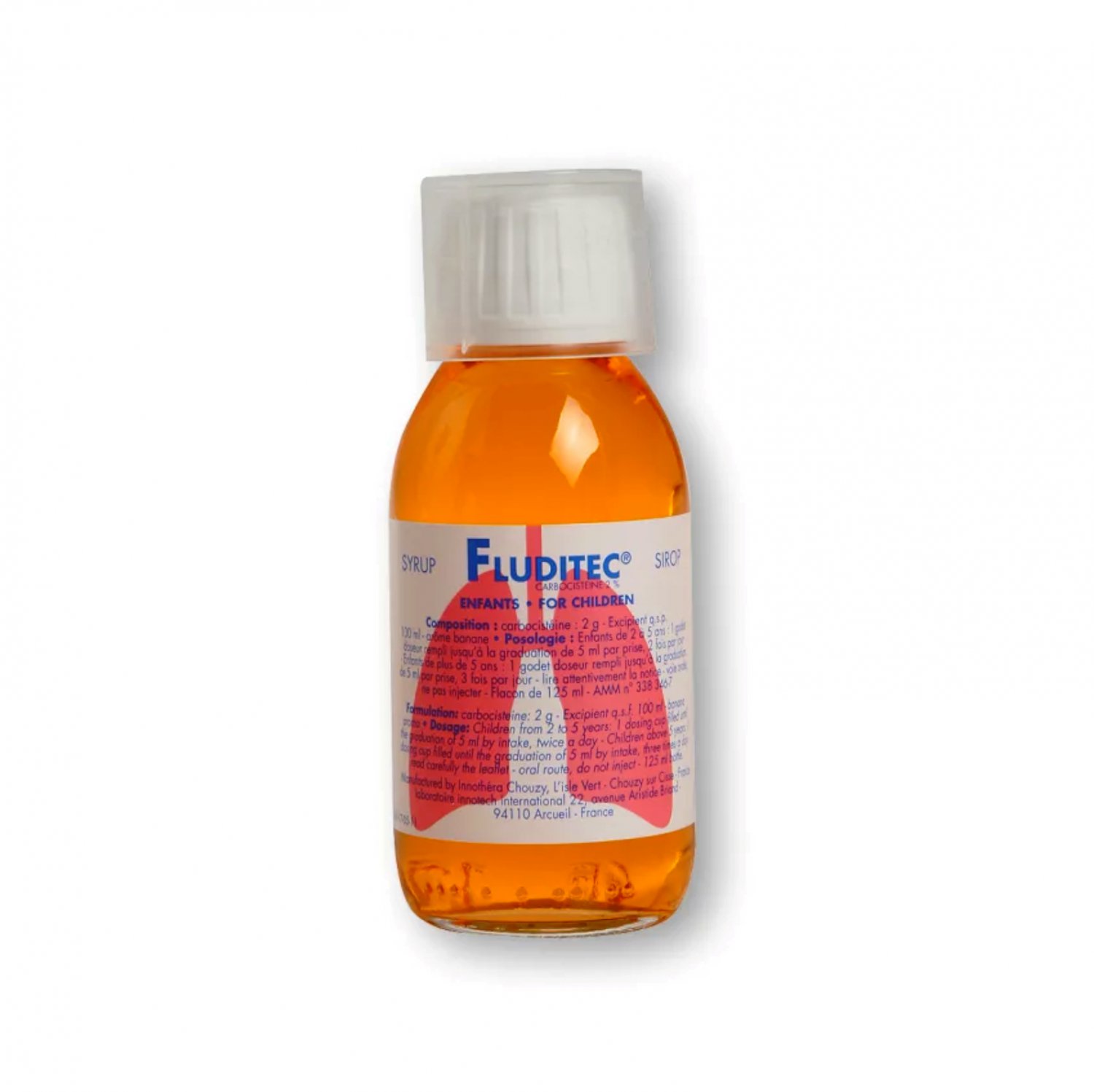 Fluditec 20mg/ml, 125 ml Kids only syrup. For Cough and Treating ...