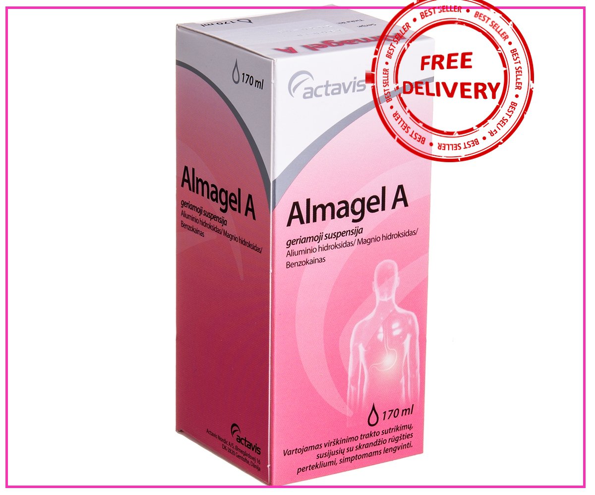 Almagel A. Oral suspension for heartburn, upset stomach, ulcer symptoms ...