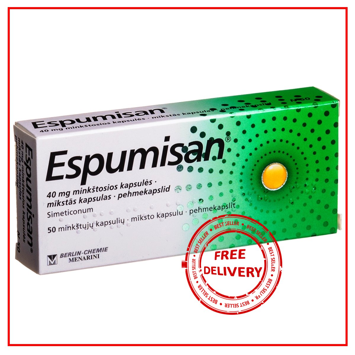 Espumisan 40 mg / 50 Capsules For Gastrointestinal Disorders Meteorism ...