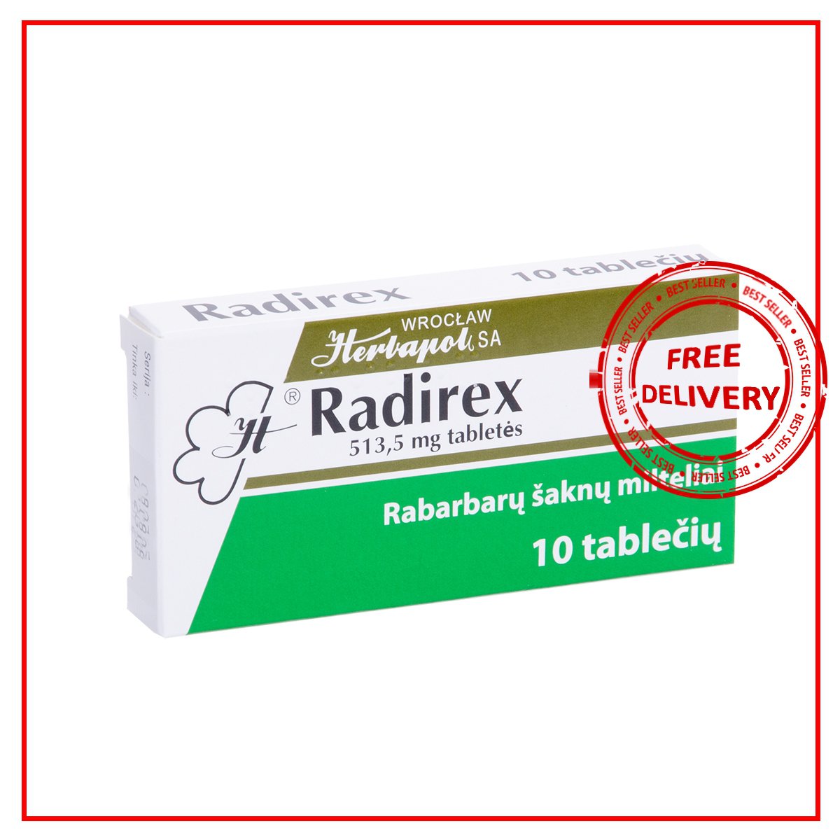 Radirex herbal tablets, N10 x 2 (total 20). Natural laxative effect