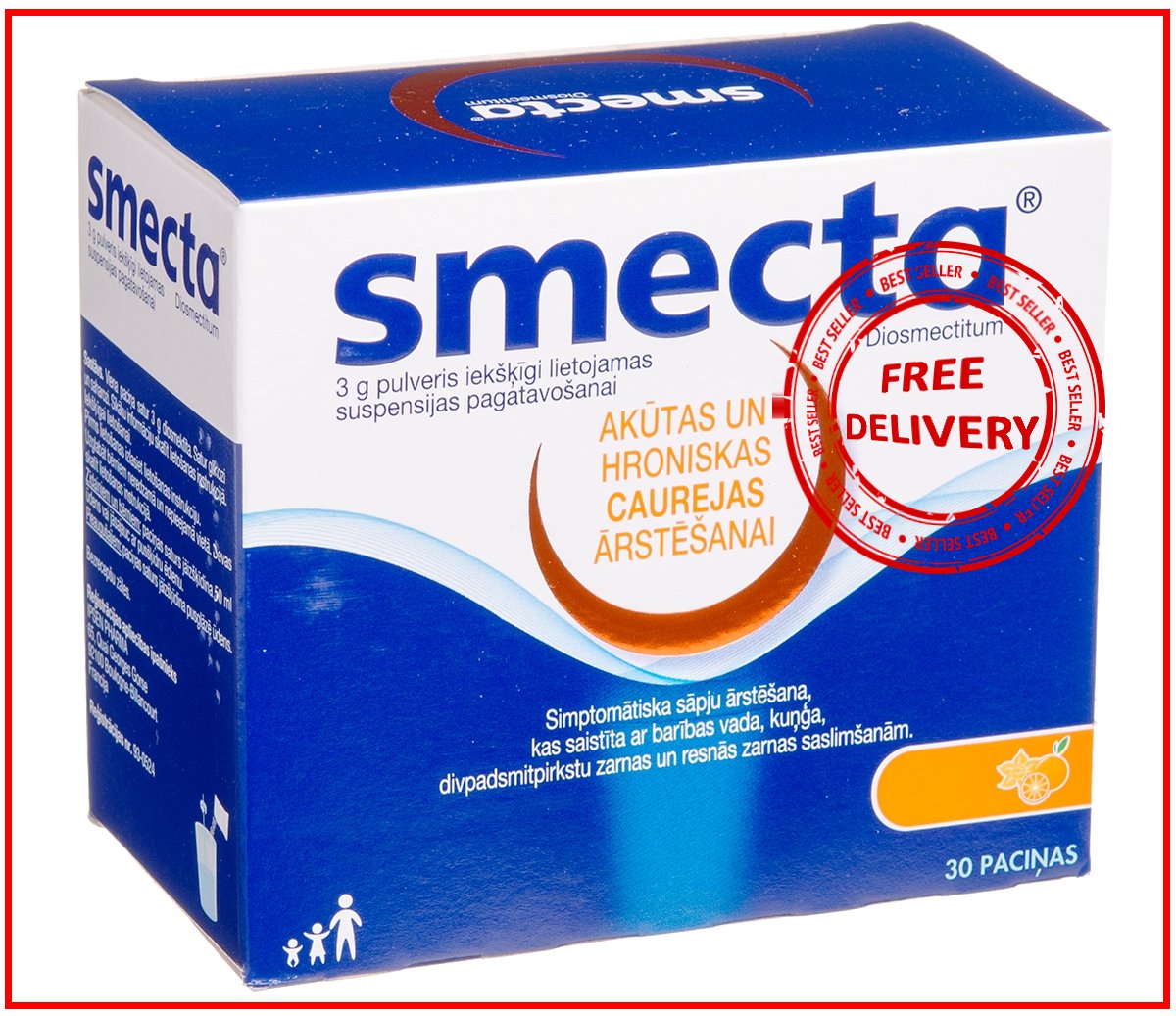 Smecta 3g 30 Sachets - Treatment of Acute & Chronic Diarrhea Adult ...
