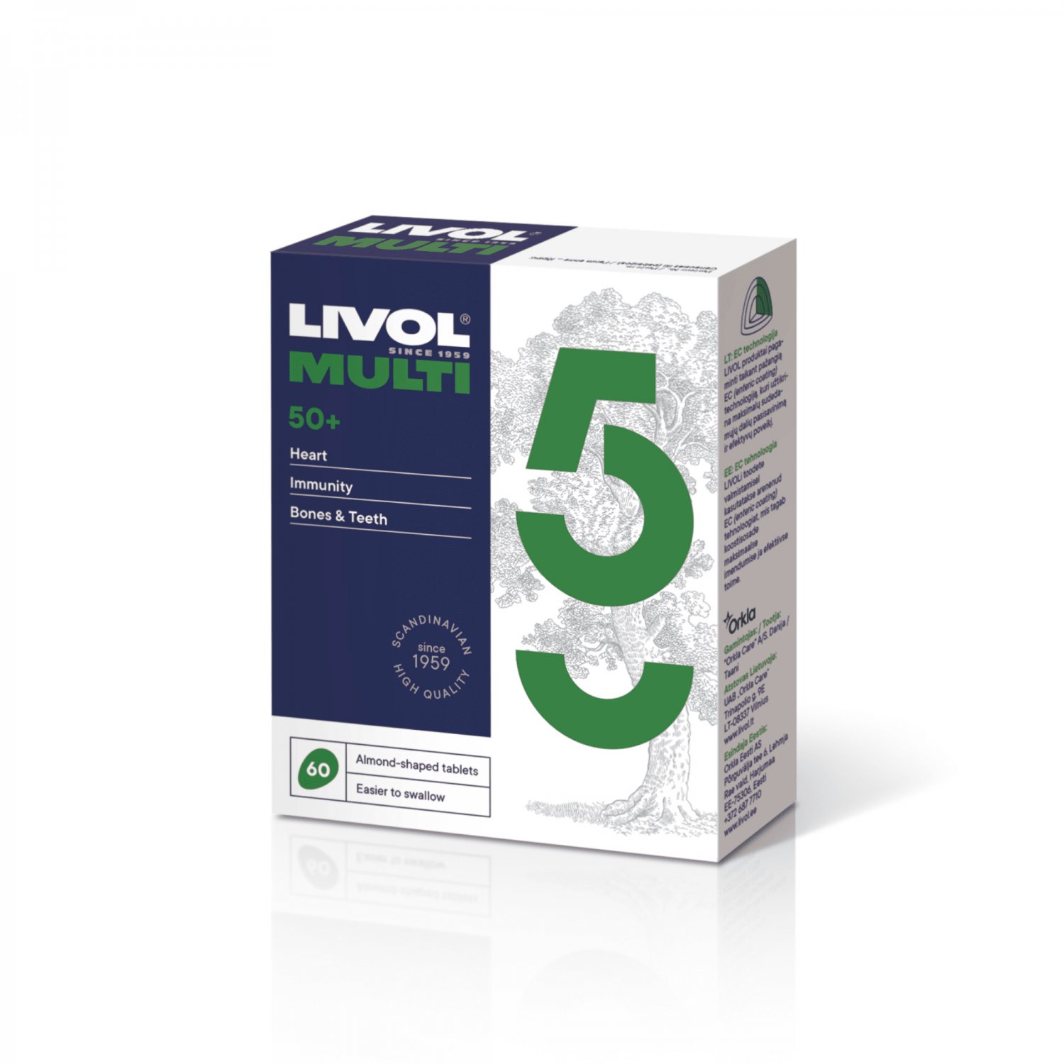 Livol Multi 50+ N60 tablets with Ginseng Root Extract, antioxidants