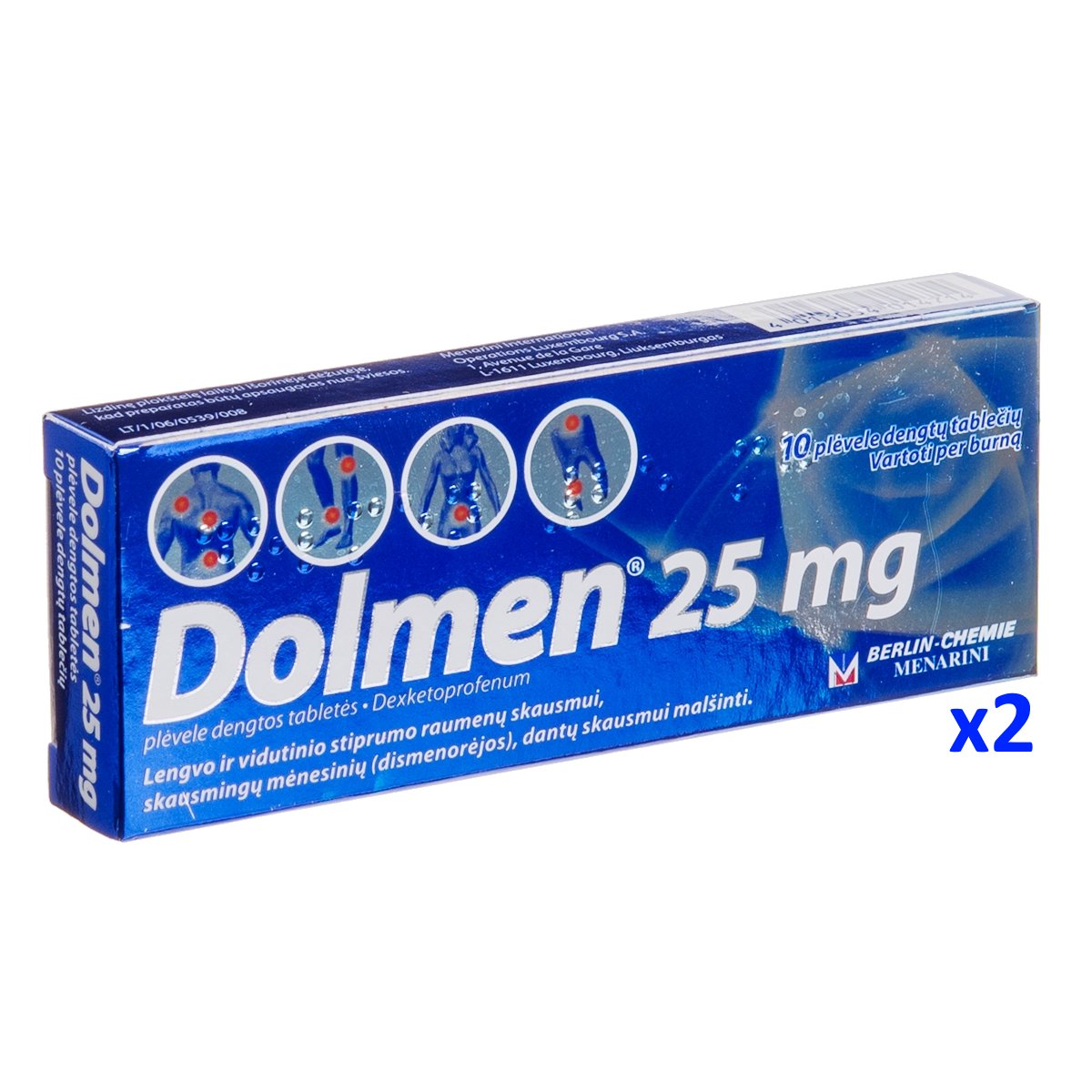 2x10 Dolmen 25mg tablets – Pain Relief Migraine Toothache Headache Backpain