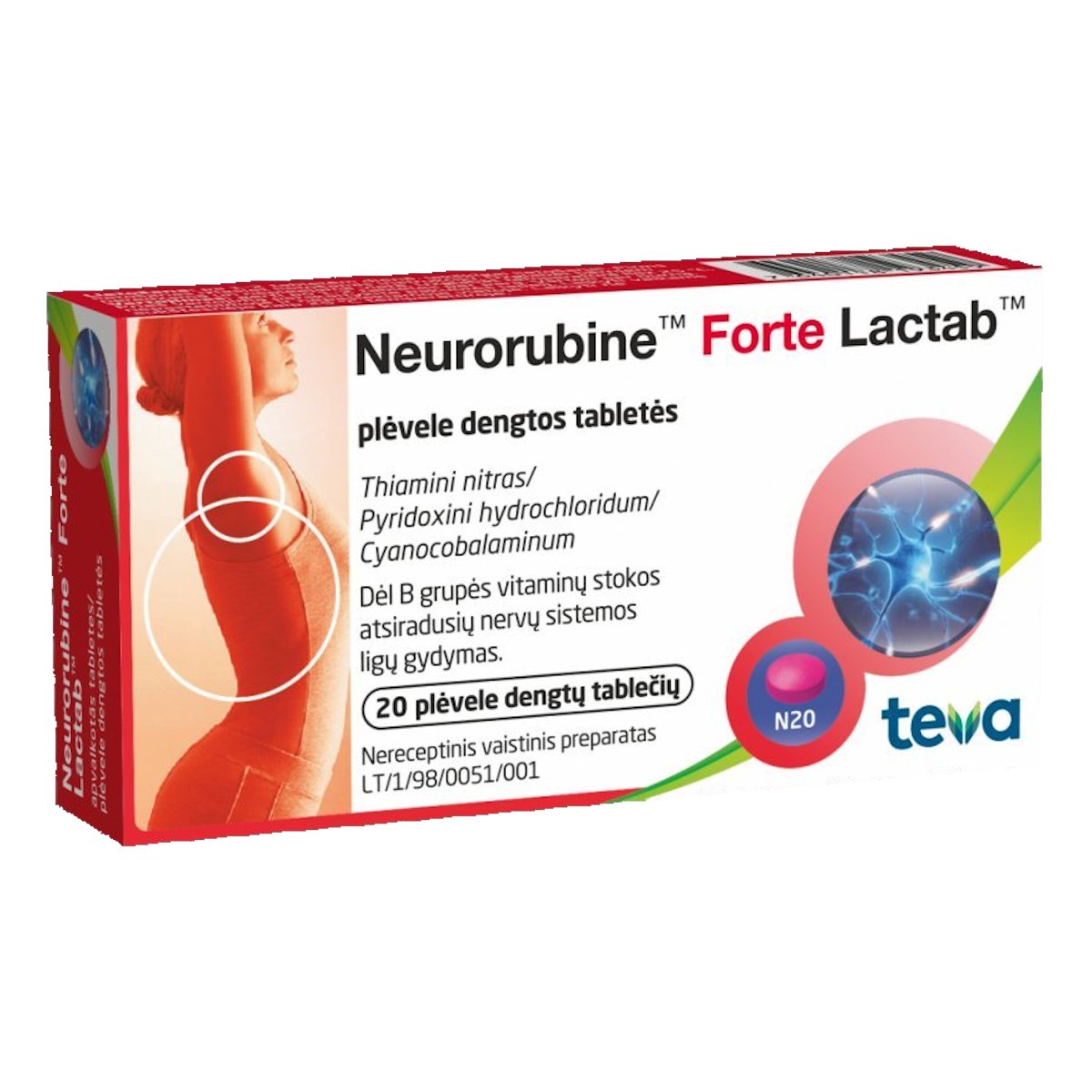 Neurorubine Forte Lactab, N20 film-coated tablets