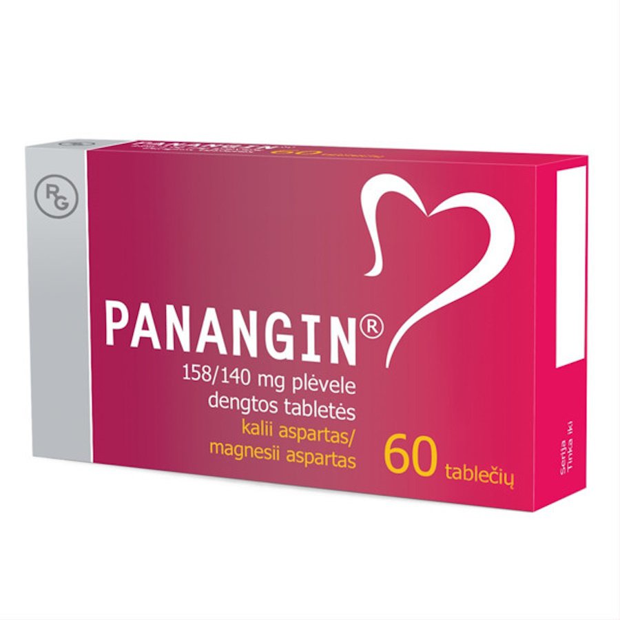 Panangin N60 Tablets. 158mg+140mg supplement
