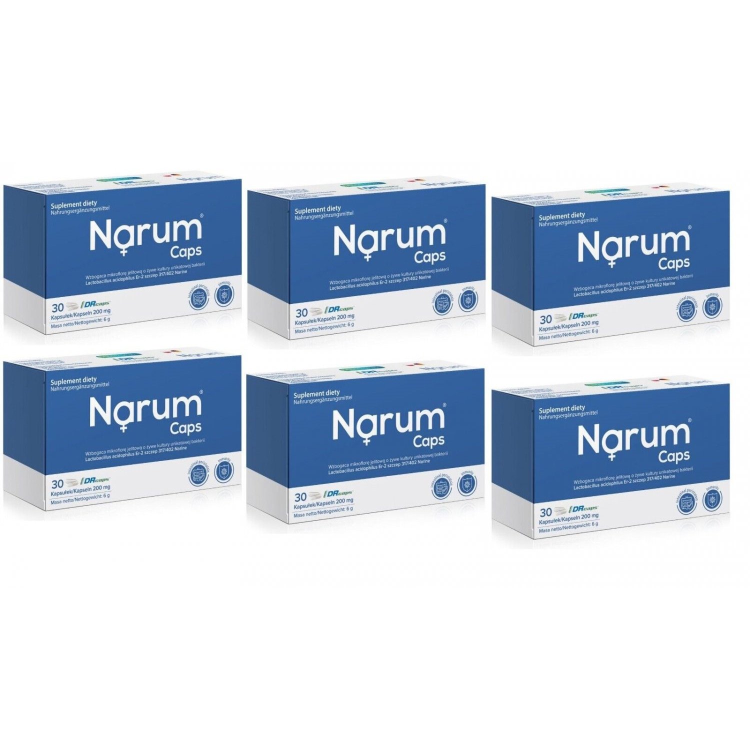 Narum 200mg Lactobacillus Acidophilus Capsules, 180 (6x30)