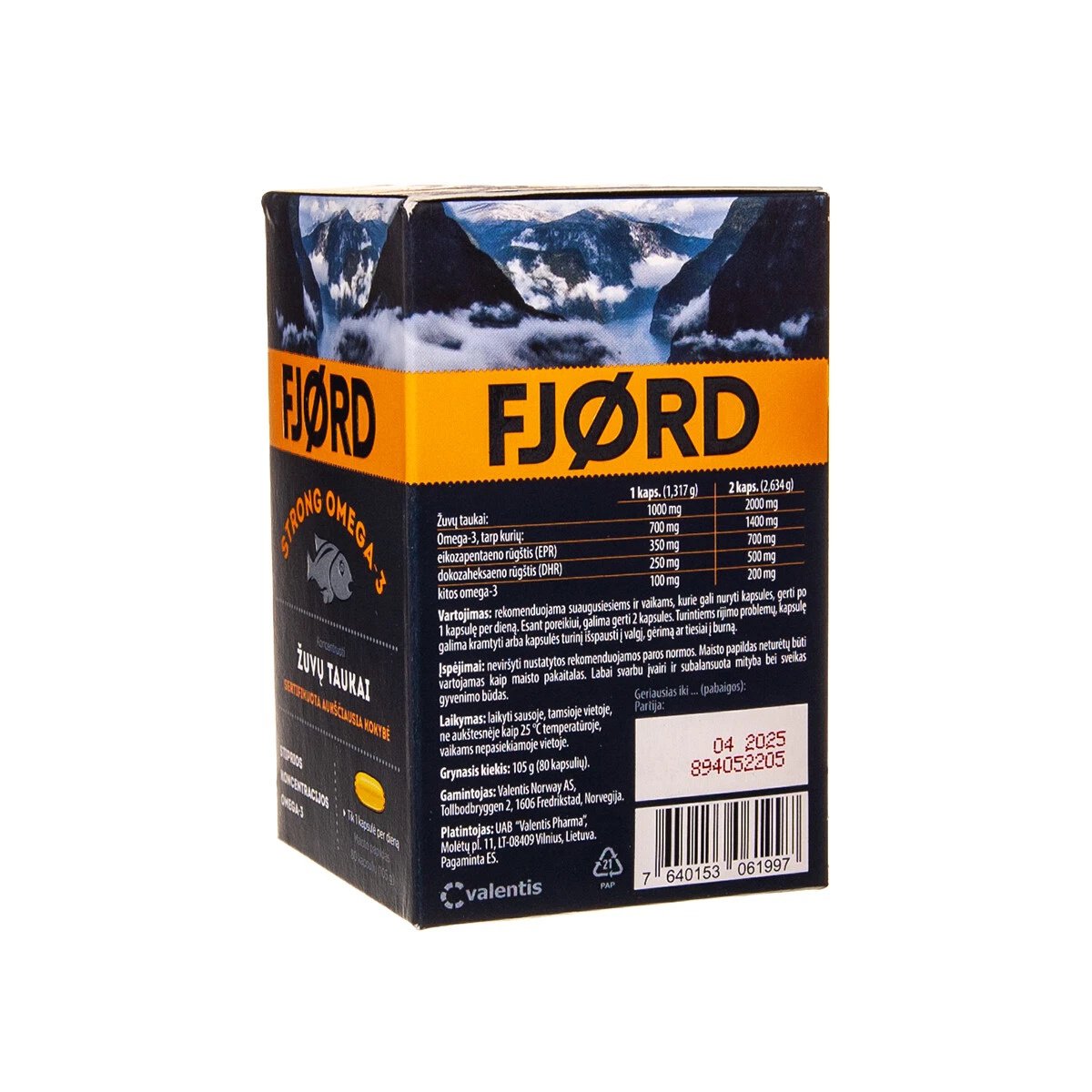 Fjord STRONG Omega-3 Fish Oil 80 Capsules Premium Omega-3 for Heart ...