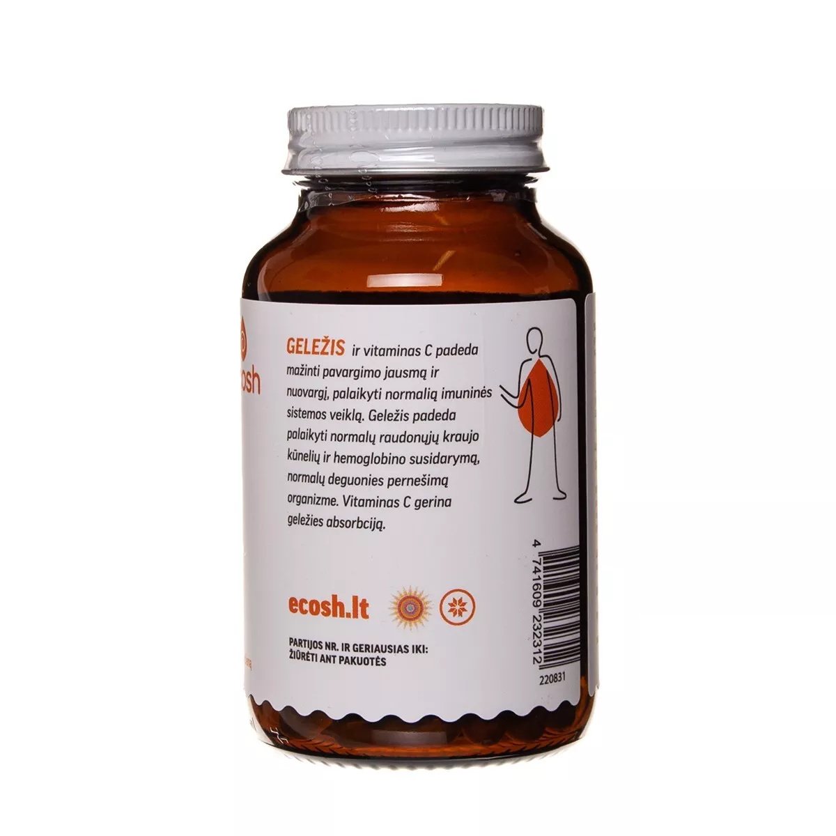 Ecosh Bioactive Iron With Vitamin C, 90 Caps. Gentle, effective for ...