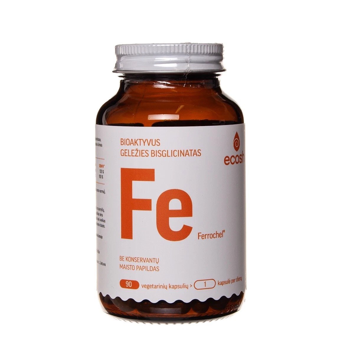 Ecosh Bioactive Iron With Vitamin C, 90 Caps. Gentle, effective for ...