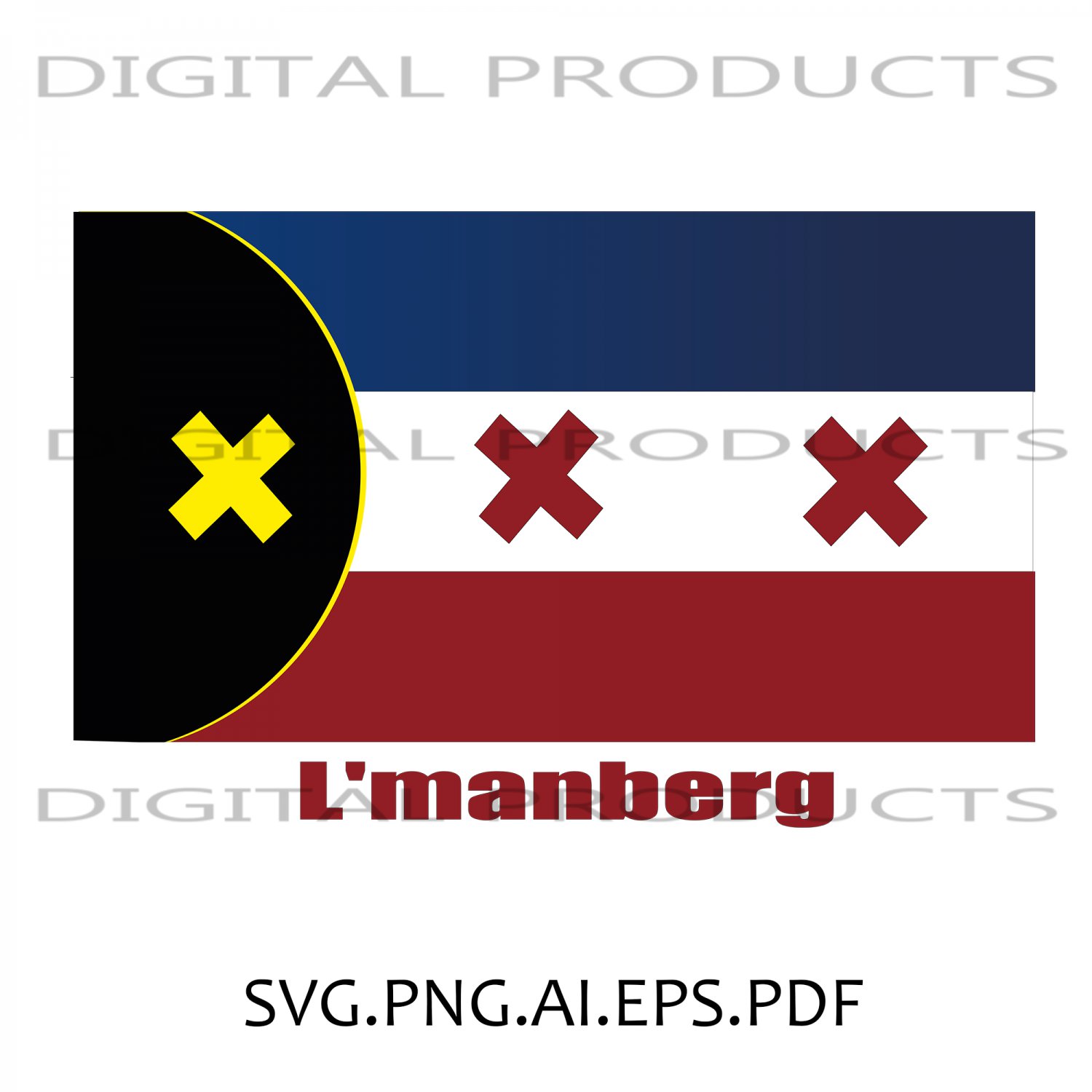 L'manburg flag SVG, PNG, Ai, PDF, Eps Sublimation Digital download ...