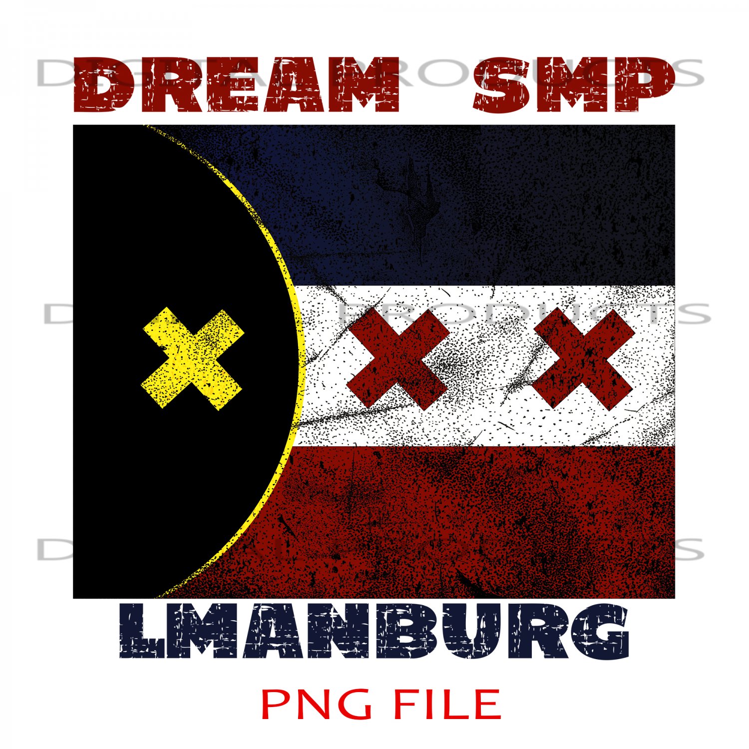 Dream SMP L'Manburg Grunge Flag Minecraft Png Sublimation Download File