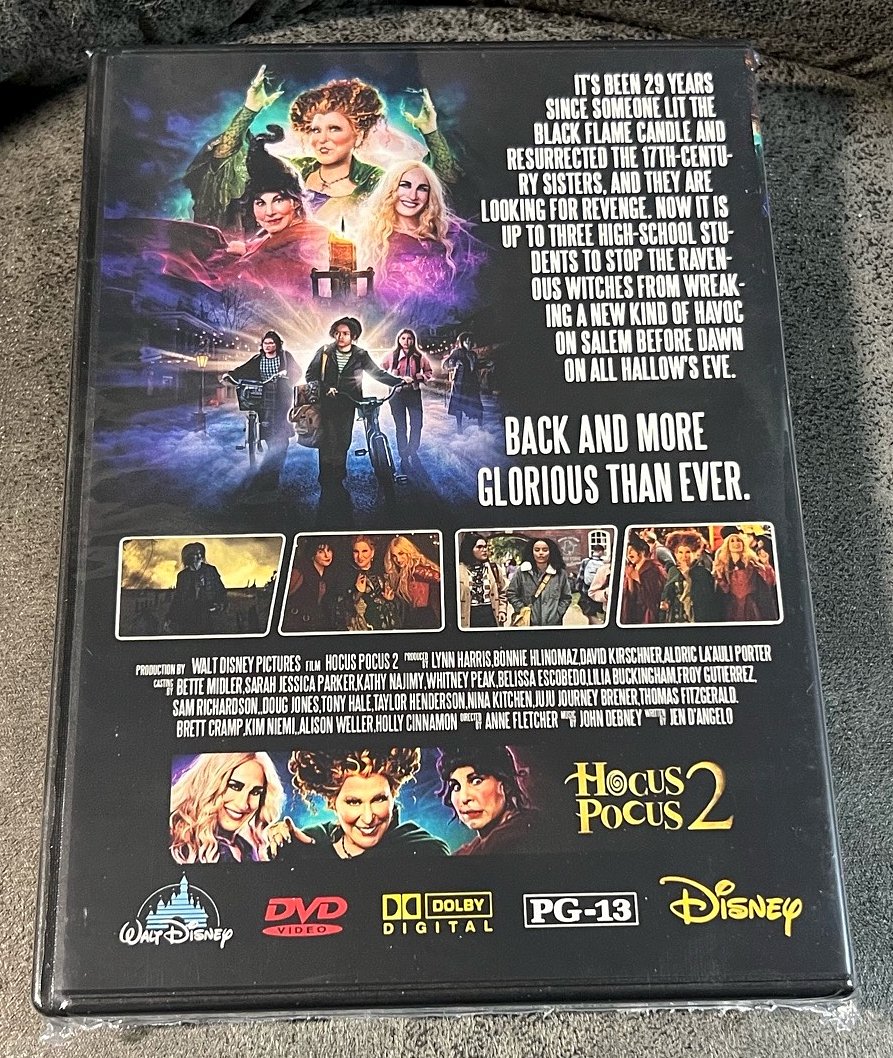 Hocus Pocus 2 DVD Movie Bette Midler Sarah Jessica Parker [2022, New]