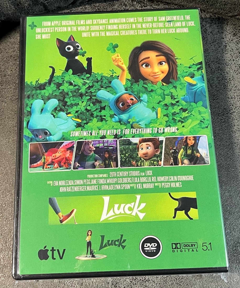 Luck DVD Animated Movie Eva Noblezada [2022, New]