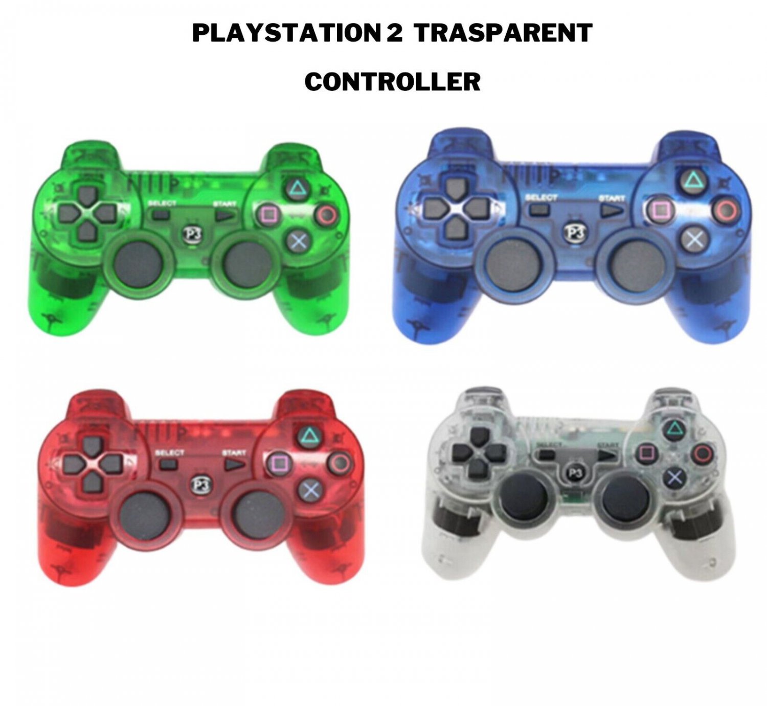PlayStation 3 Transparent Controller Gamepad With various color