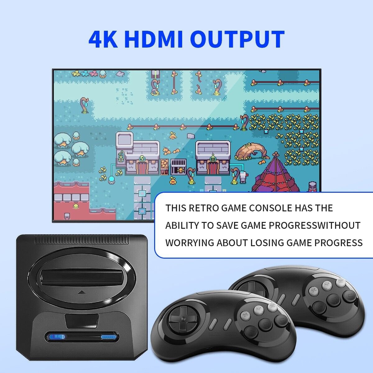 Sega Genesis Retro Console 688 16 Bit Games with wireless controller