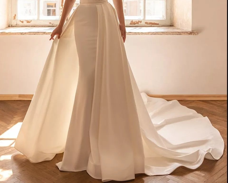 Custom Basic Satin Wedding Skirt/Train All Sizes