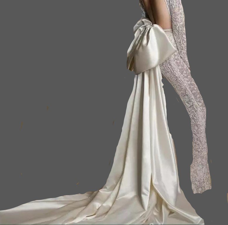 Custom Satin Bow Back Cathedral Length Train All Sizes