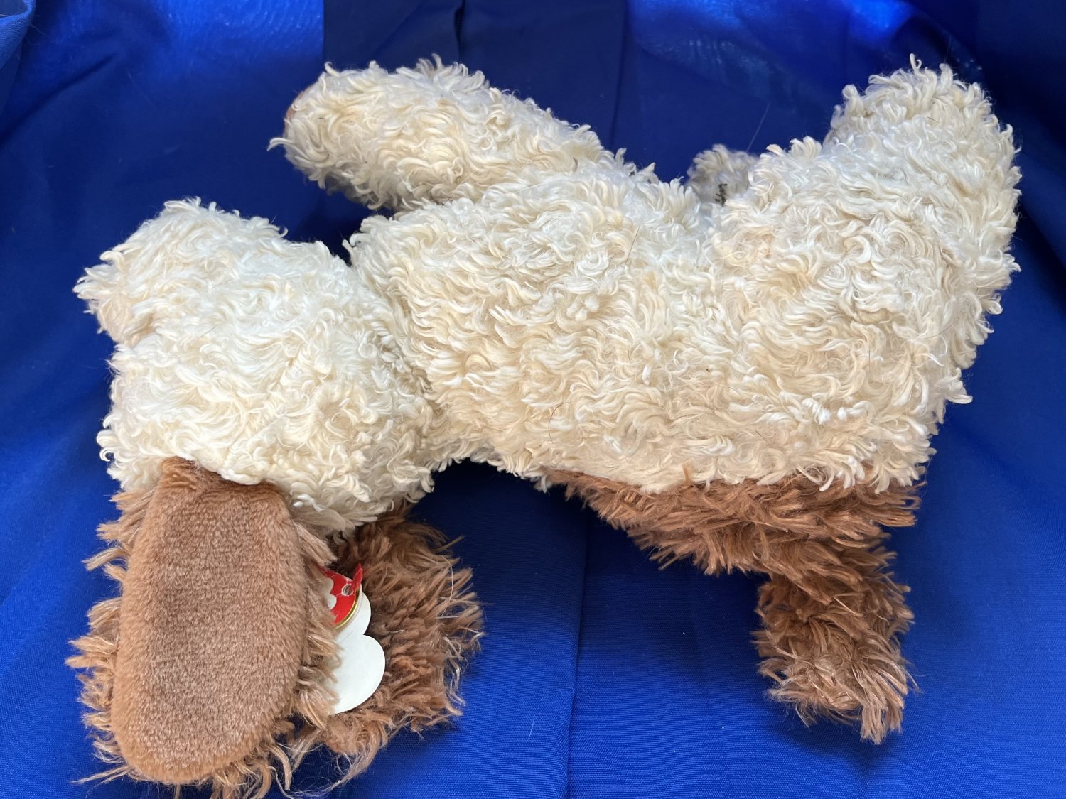 TY TYSILK Classic DINGER Plush Dog Puppy Fuzzy Shaggy Brown Cream ...