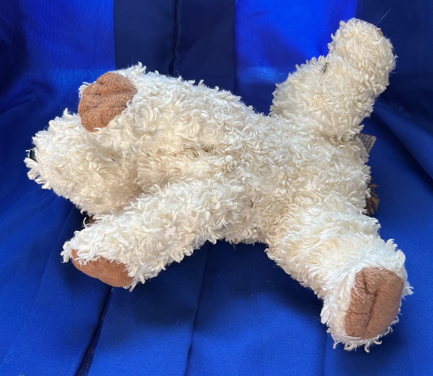 TY TYSILK Classic DINGER Plush Dog Puppy Fuzzy Shaggy Brown Cream ...