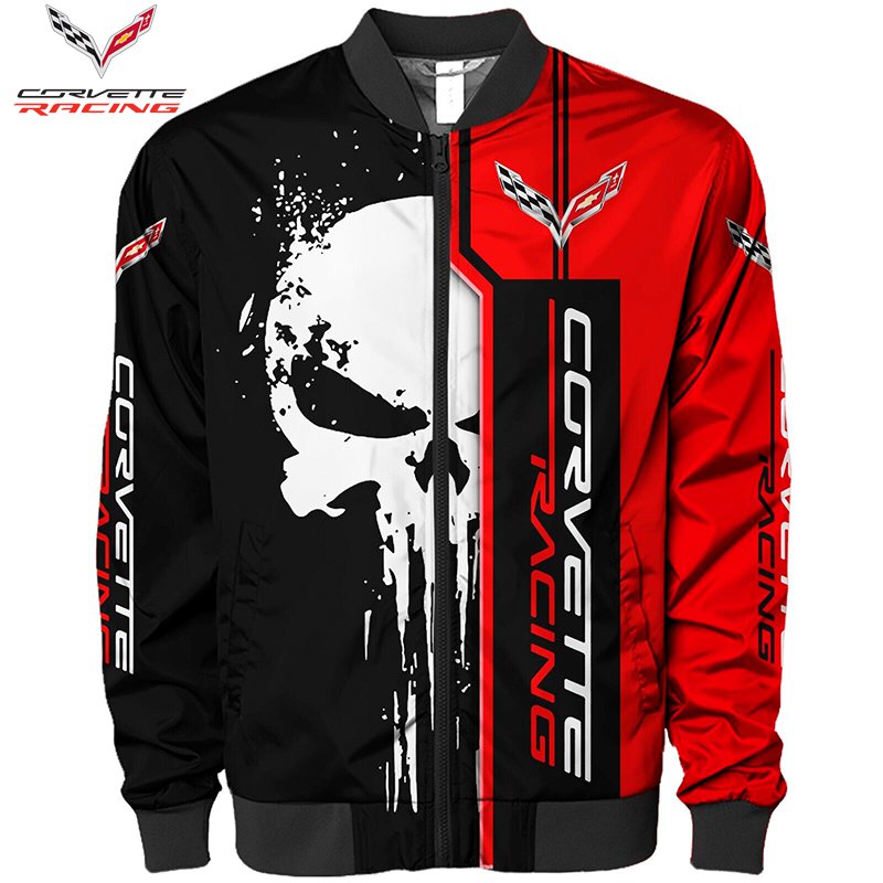 Chevrolet Corvette Racing Punisher Skull Bomber Jacket