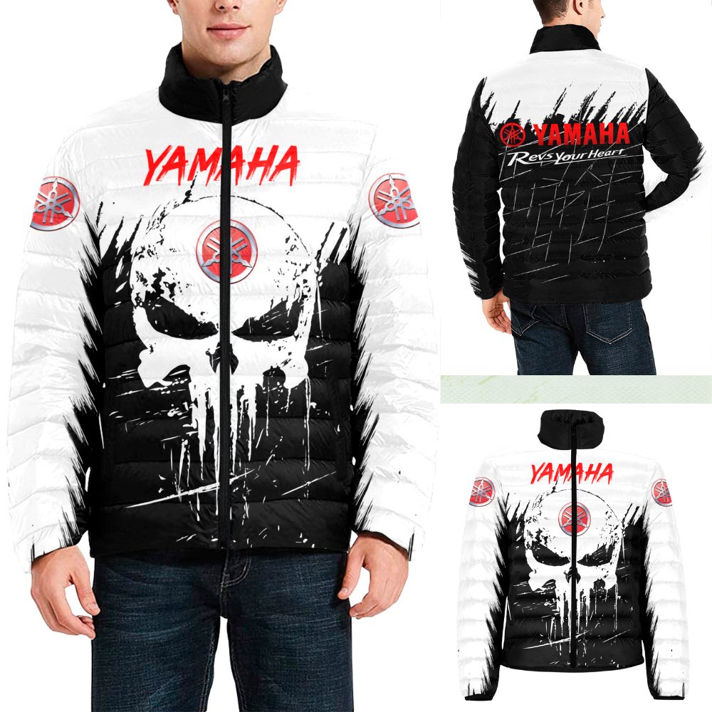 Yamaha Biker Punisher Skull Collar Padded Jacket