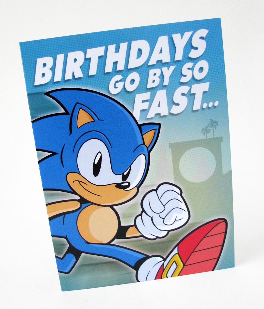 Sonic the Hedgehog Birthday Card - 5" x 7" Premium Video Game Funny ...