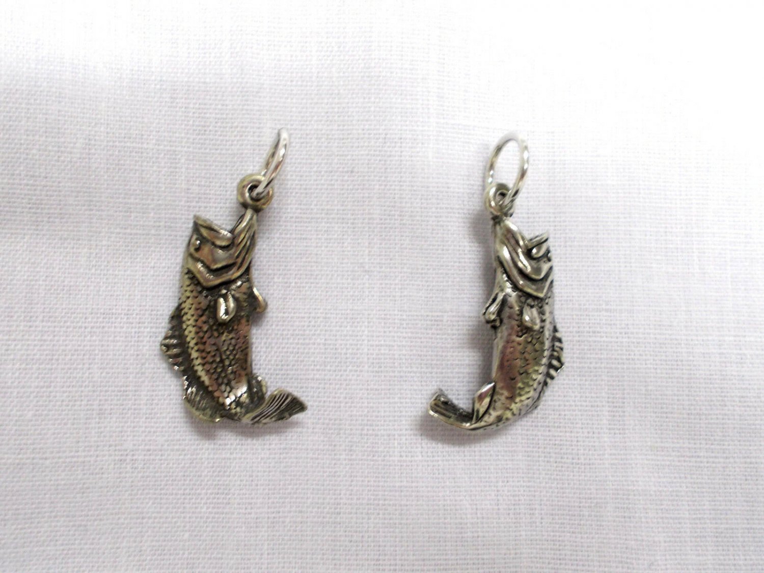 3D BIG MOUTH BASS FRESH WATER FISH TALES CAST PEWTER PENDANT ADJ CORD ...