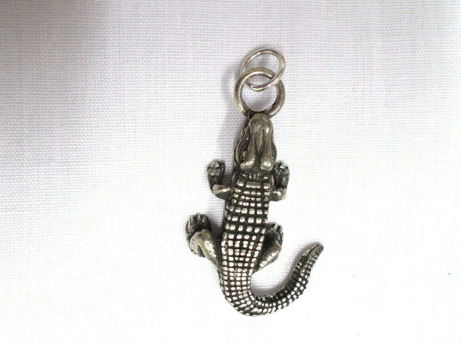 3D Swamp Gator USA Pewter Pendant American Alligator Gators Ancient Reptile