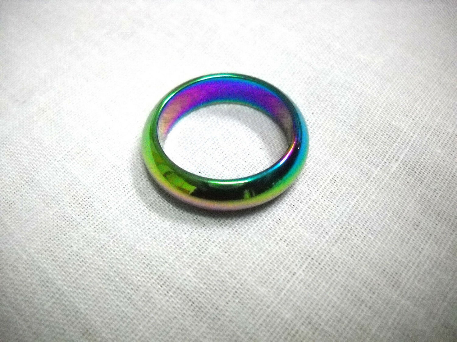 WILD RAINBOW COLORED TITANIUM HEMATITE NEW BAND RING US SZ 8 FINGER ...