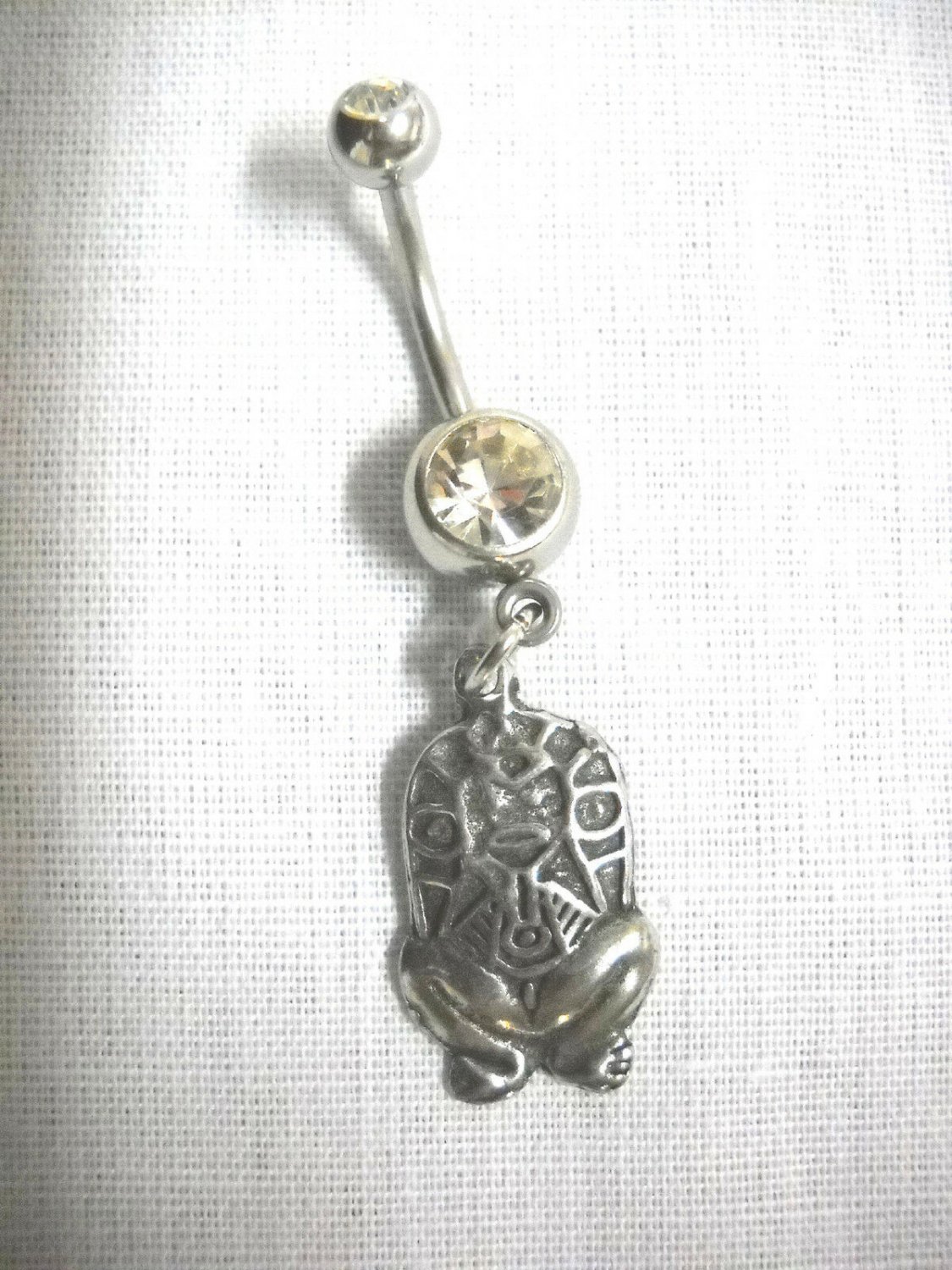 PUERTO RICO TAINO ATABEY FETILITY CAGUANA PEWTER CHARM 14g CLEAR CZ ...