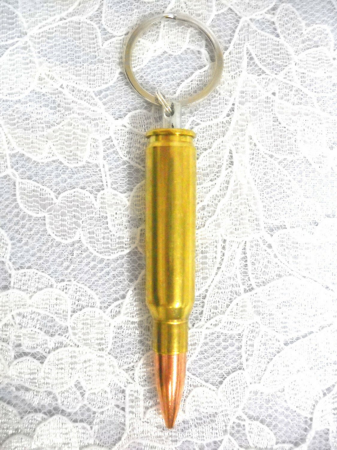 NEW L C 09 BIG BRASS BULLET KEY RING / KEY CHAIN OR PENDANT - NON FIRING