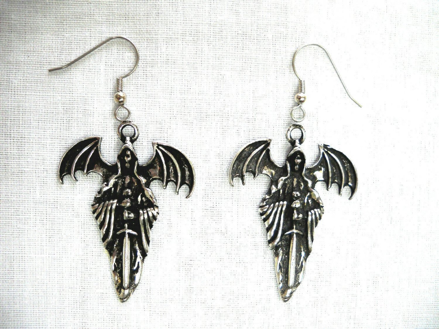 ANGEL OF DEATH DARK FULL BODY ANGEL USA CAST PEWTER PENDANT DANGLING ...