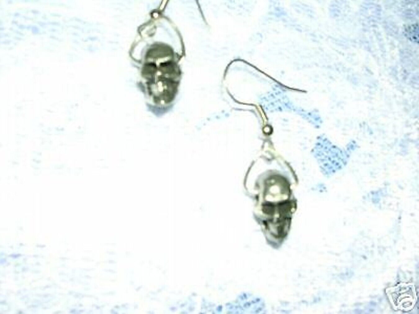 FULL HEAD 3D HUMAN SKULLS DANGLING USA CAST PEWTER SKULL WICKED EARRINGS
