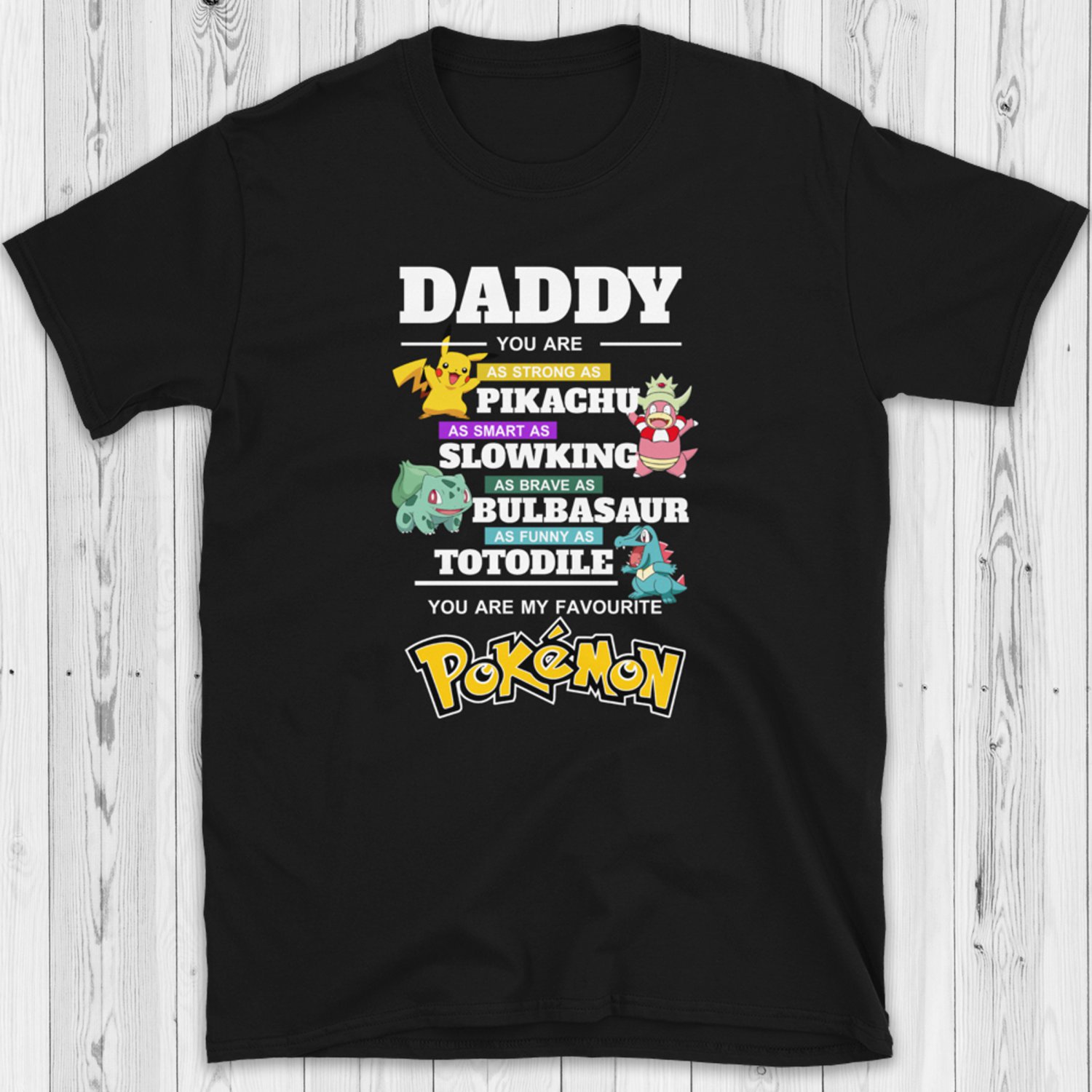My Favourite Pokemon T-Shirt Fathers Day T Shirt Daddy Men's Printed ...