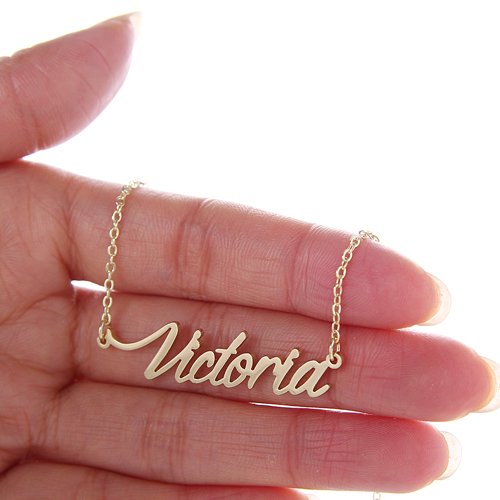 Victoria Name Necklace Gold Silver and Rose Gold for Women